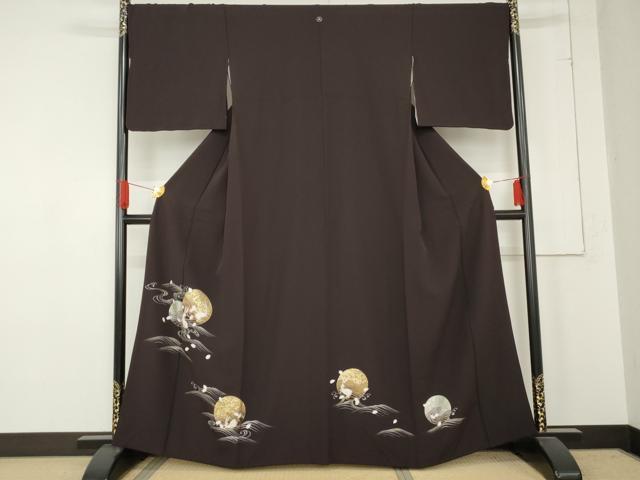 平和屋着物●訪問着　立波に跳び兎　金彩　正絹　逸品　AABE2877cs