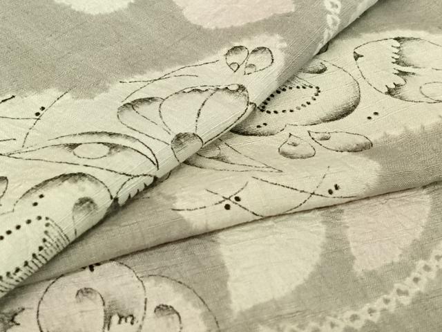 平和屋着物▽生紬　単衣　辻が花　絞り　正絹　逸品　AABE3371jh