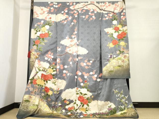 平和屋着物●豪華振袖　雲重ね花文　上代61万　仮絵羽　逸品　未使用　AABE3412ck