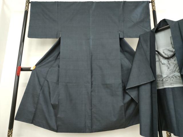 平和屋着物●男性　本場大島紬　アンサンブル　一元絣　正絹　逸品　AABE3415ck