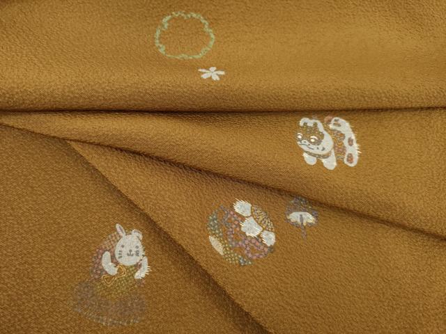 平和屋着物●上質な小紋　玩具文　三越扱い　正絹　逸品　AABE3434ck