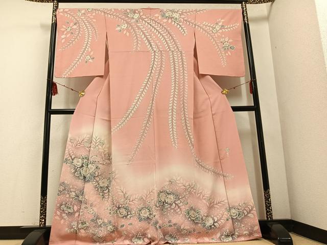 平和屋着物●越後十日町の一流染匠　桐屋・翠山工房　訪問着　手描き　絞り　暈し染め　正絹　逸品　AABE3941ph