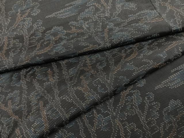 平和屋着物●本場大島紬　一元7マルキ　樹林文　正絹　逸品　AABE3959ph