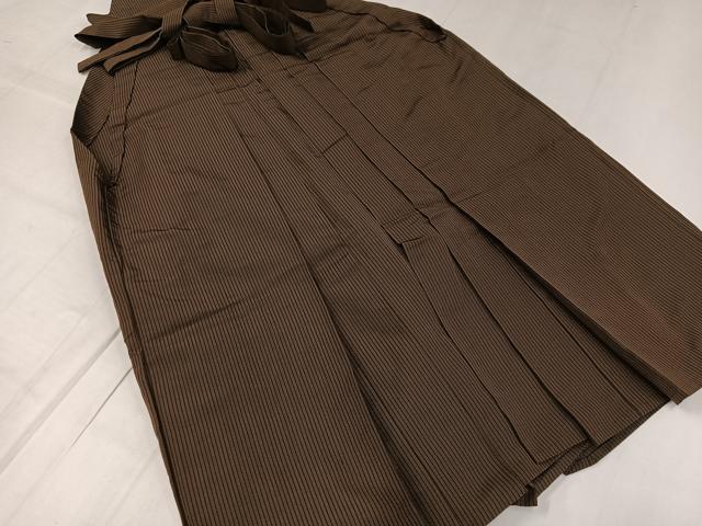 平和屋着物●男性　馬乗り袴　縞　正絹　逸品　AABE3974ph