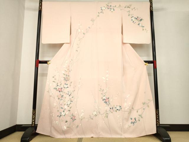 平和屋着物●訪問着　友禅　作家物　枝花文　正絹　逸品　AABE4134ck