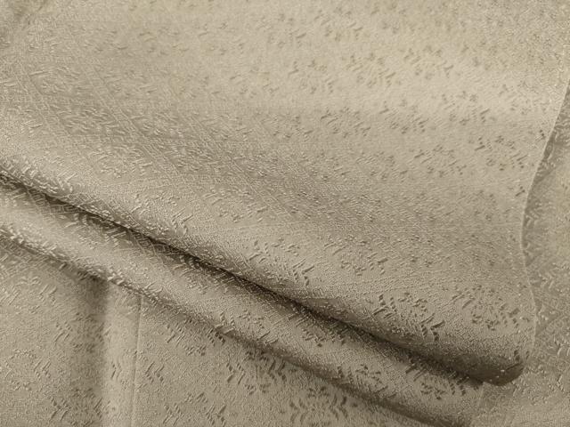 平和屋着物●お召　花菱文　空五倍子色　正絹　逸品　AABE4162ck