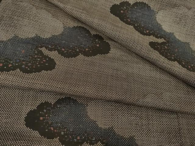 平和屋着物●本場大島紬　カタス7マルキ　雲重ね文　正絹　逸品　AABE4185ck