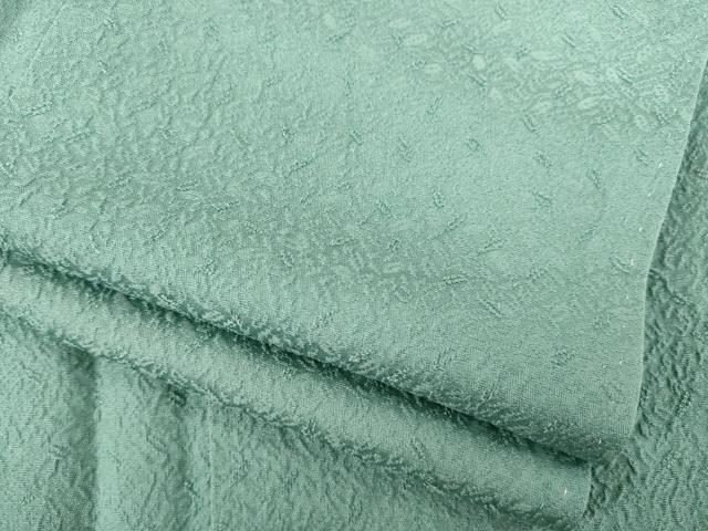 平和屋着物●上質な色無地　葉尽くし地紋　豆がら茶色　正絹　逸品　AABE4198ck