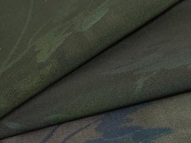 平和屋着物＊夏物　小紋　紗　枝葉文　正絹　逸品　AABE4296jd