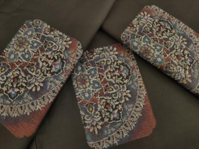 平和屋着物●本場大島紬　9マルキ　色紙花文　地空き　ますいわ屋扱い　ロング丈　正絹　逸品　AABE4426ck