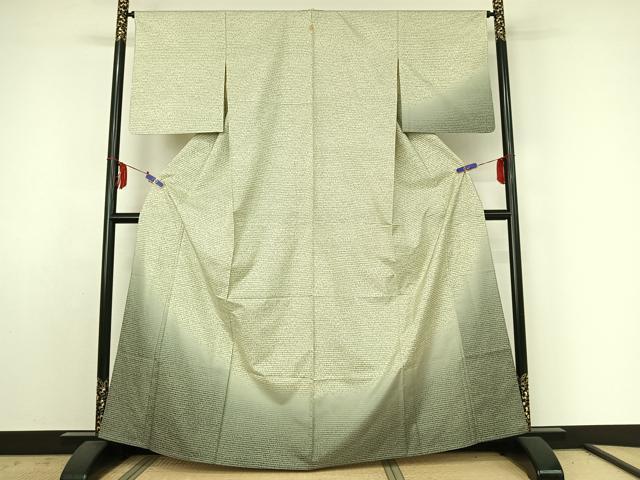 平和屋着物▽訪問着　本場染大島紬　単衣　霞文　暈し染め　正絹　逸品　AABE4660jh