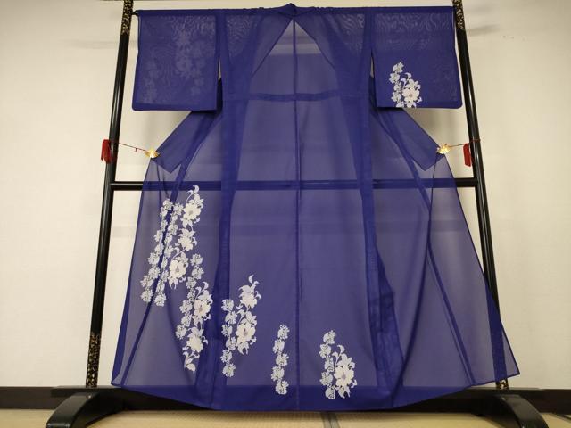 平和屋着物＊夏物　訪問着　絽　草花文　洗える着物　AABE4706jd