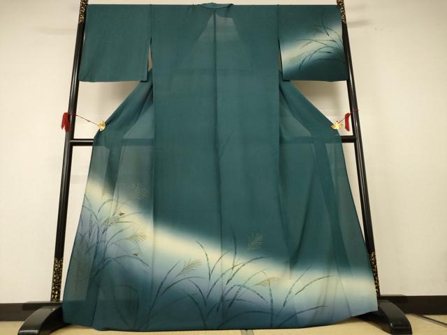 平和屋着物＊夏物　訪問着　絽　手描き　虫　暈し染め　正絹　逸品　AABE4720jd