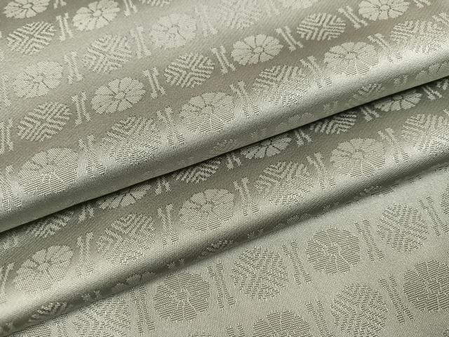 平和屋着物●上質な色無地　花地紋　蕎麦切色　正絹　逸品　AABE4832ph