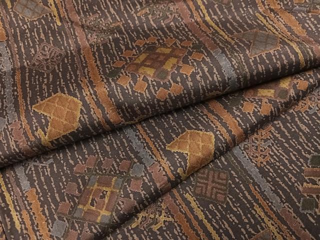 平和屋着物●本場大島紬　染大島　幾何学花文　正絹　逸品　AABE4879ph