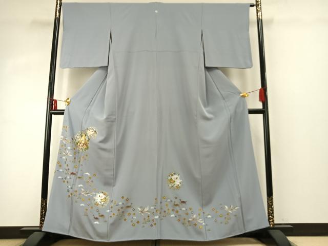 平和屋着物●訪問着　花鳥文　金銀彩　正絹　逸品　AABE5370fy