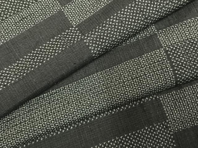 平和屋着物●結城紬　100亀甲　横段文　正絹　逸品　AABE5407fy