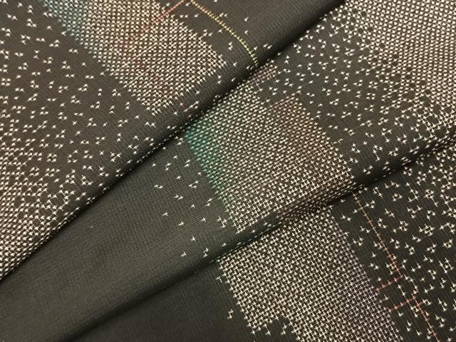 平和屋着物●本場大島紬　カタス9マルキ　色紙重ね間道　やまと誂製　正絹　逸品　未使用　AABE5415fy