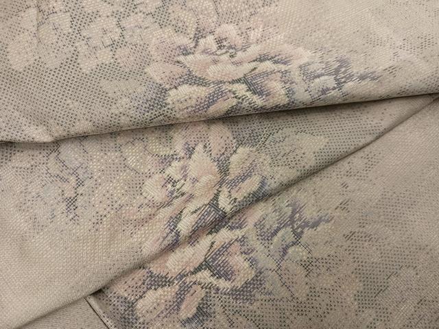 平和屋着物●本場大島紬　カタス7マルキ　草花文　正絹　逸品　AABE5855ph