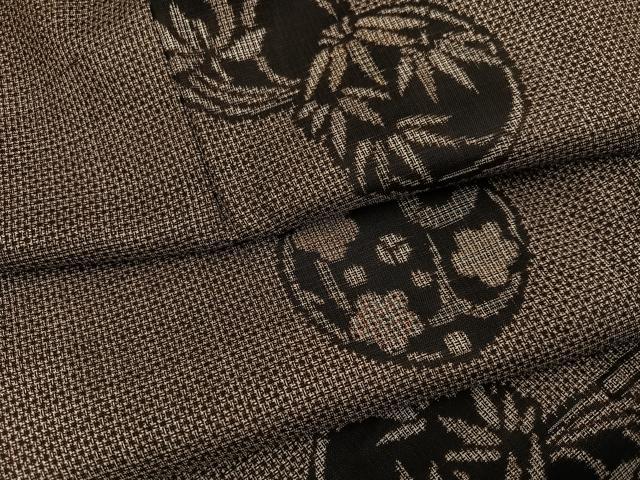 平和屋着物●本場大島紬　割込み絣　梅笹丸文　正絹　逸品　AABE5875ph