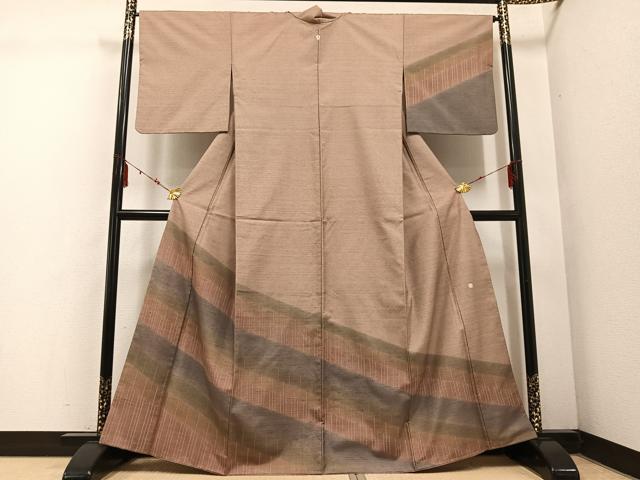 平和屋着物●石川県指定無形文化財　牛首紬　白山工房　手織り　訪問着　流水文　暈し染め　正絹　逸品　AABE5908ph