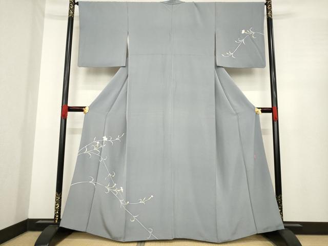 平和屋着物●本加賀友禅作家　清藤宏　訪問着　草花文　正絹　逸品　AABE5922ck