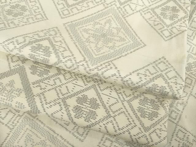 平和屋着物●上質な紬　花菱文　正絹　逸品　AABE5925ck