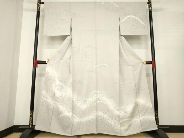 平和屋着物●訪問着　立波文　一珍染　暈し染め　正絹　逸品　未使用　AABE5990ck