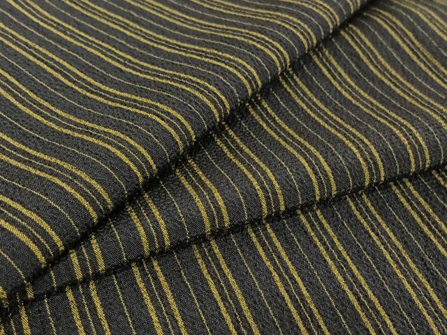 平和屋着物▽お召　単衣　縞　正絹　逸品　AABE6703jh