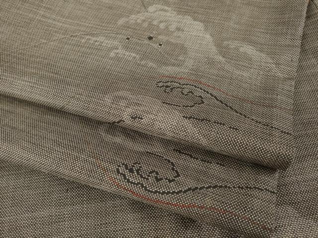 平和屋着物●本場大島紬　カタス9マルキ　立波文　正絹　逸品　AABE6773ck