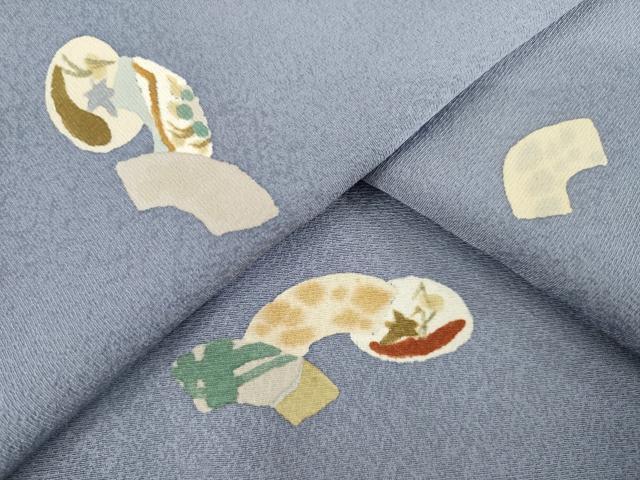 平和屋着物●江戸小紋　地紙花文　正絹　逸品　AABE6774ck