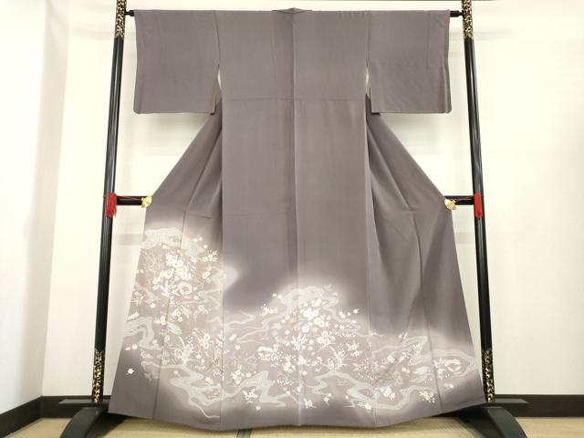 平和屋着物●色留訪問着　総刺繍　中国三大刺繍　相良刺繍　流水花文　暈し染め　正絹　逸品　AABE6778ck