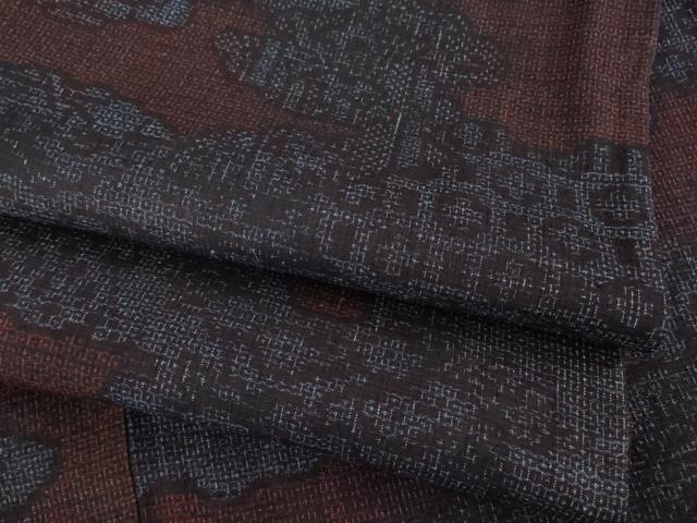 平和屋着物●本場結城紬　重要無形文化財　80亀甲　雲重ね吉祥花文　正絹　逸品　AABE6789ck