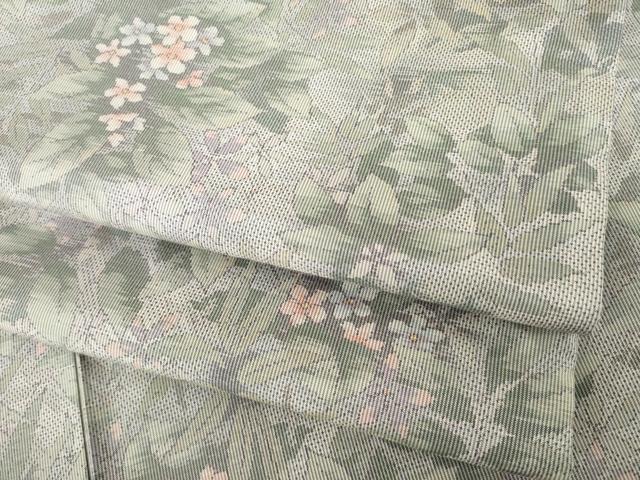 平和屋着物●本場大島紬　白大島　名匠たかし 　本場大島紬　白大島　一元7マルキ　総絣　草花文　正絹　逸品　AABE6795ck