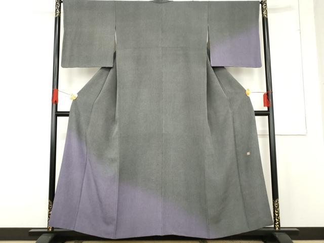 平和屋着物●訪問着　江戸小紋　作家物　角通し　暈し染め　黒地　さが美扱い　正絹　逸品　AABE7009cs