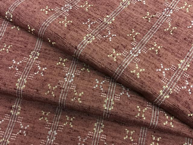 平和屋着物●上質な紬　花織　正絹　逸品　BAAM6026pk