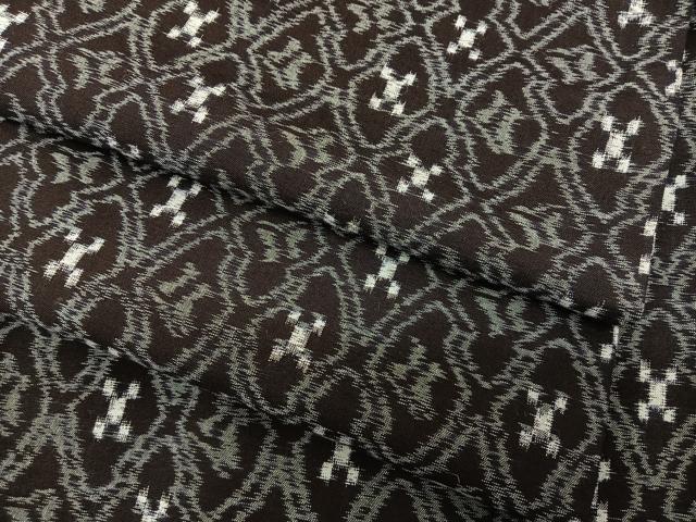 平和屋着物▽久留米絣　単衣　菱繋ぎ　綿　逸品　BAAM9395fw