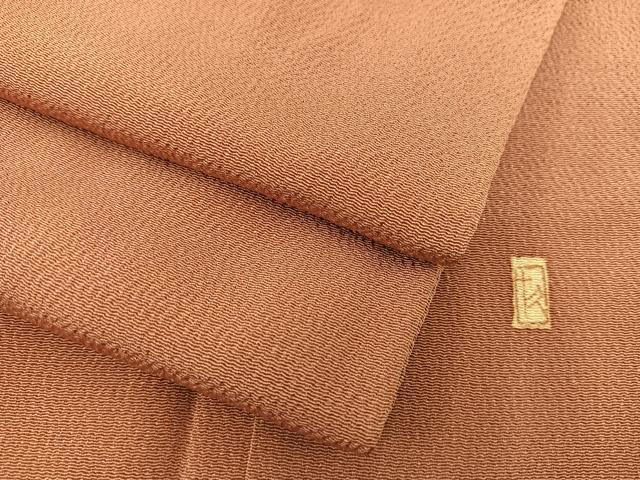 平和屋着物■加賀友禅の巨匠　初代　由水十久監修　色無地　曙色　鬼しぼ縮緬　正絹　逸品　BAAM9460gt