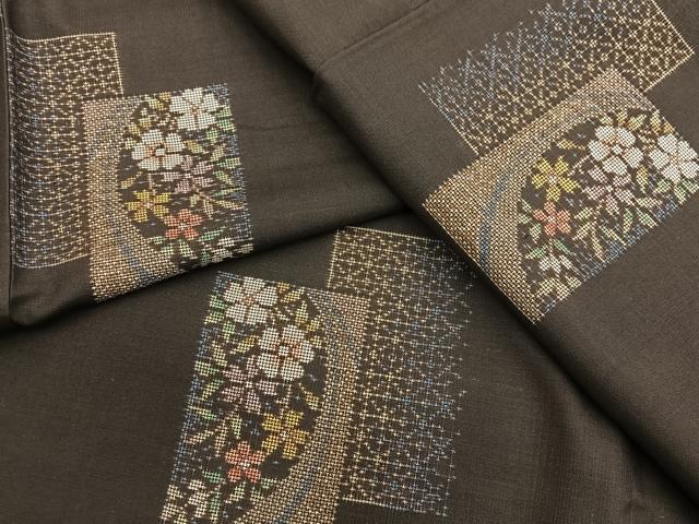 平和屋着物○本場大島紬 9マルキ 短冊花文 正絹 逸品 DAAS3412ps