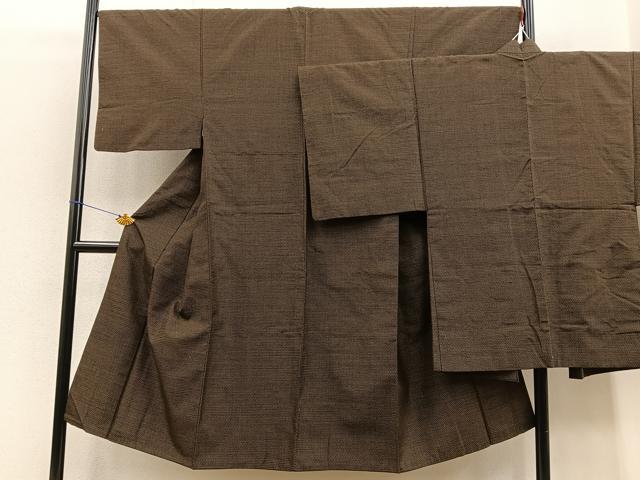 平和屋着物●男性　紬　アンサンブル　80亀甲　総詰め　正絹　逸品　AAAW2240od