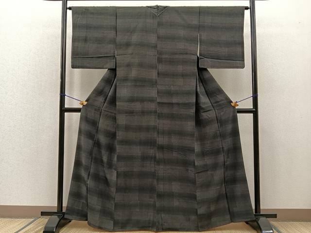 平和屋着物■上質な小紋　横段文　正絹　逸品　BAAR5977hz