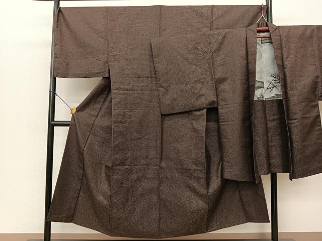 平和屋着物▽男性　お召　単衣　アンサンブル　絣文様　洗える着物　BAAS8001yc