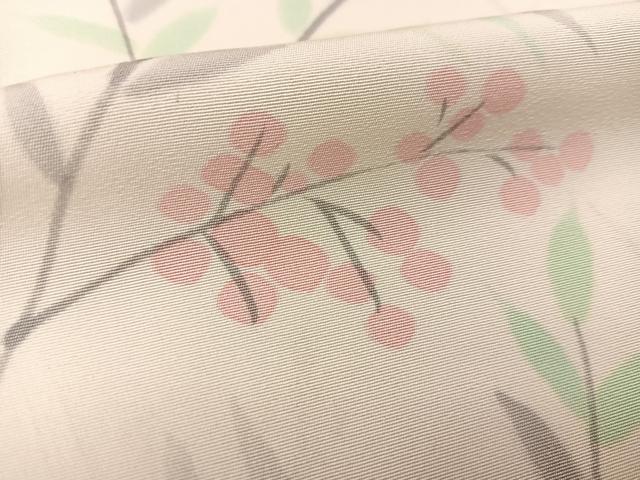 平和屋着物▽訪問着　単衣　手描き　南天文　正絹　逸品　BAAS8039yc