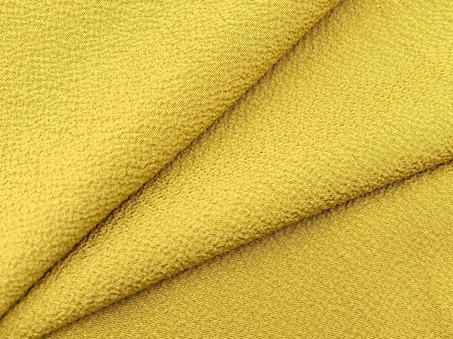 平和屋着物▽上質な色無地　単衣　芥子色　正絹　逸品　BAAS8278hv
