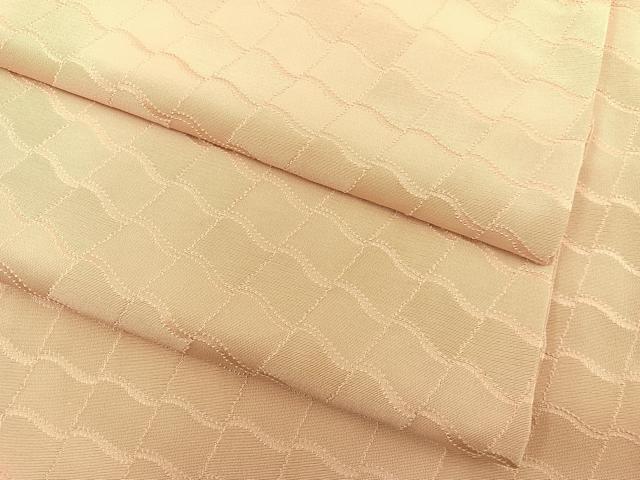 平和屋着物▽上質な色無地　単衣　瓦地紋　雄黄色　正絹　逸品　BAAS8318hv