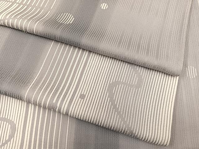 平和屋着物▽上質な小紋　単衣　霰流線文　正絹　逸品　BAAS8330hv