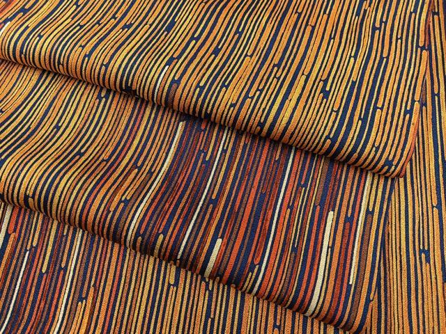 平和屋着物▽上質な小紋　単衣　縞　正絹　逸品　BAAS8334hv