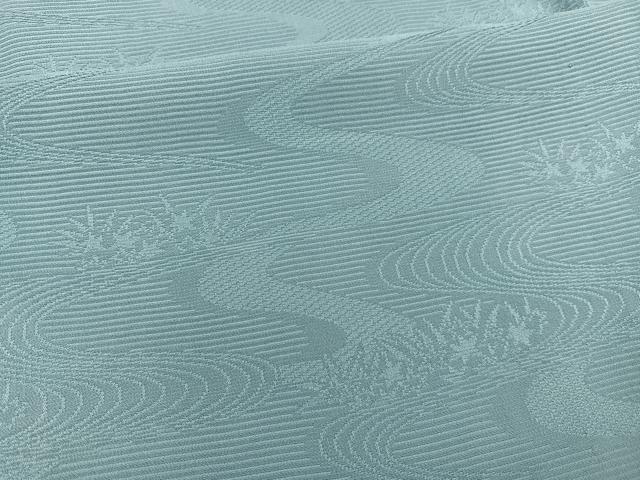 平和屋着物▽上質な色無地　単衣　竜田川地紋　薄青色　正絹　逸品　BAAS8346hv