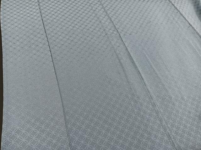 平和屋着物▽上質な色無地 単衣 七宝地紋 奏鼠色 正絹 逸品 BAAS8374hv