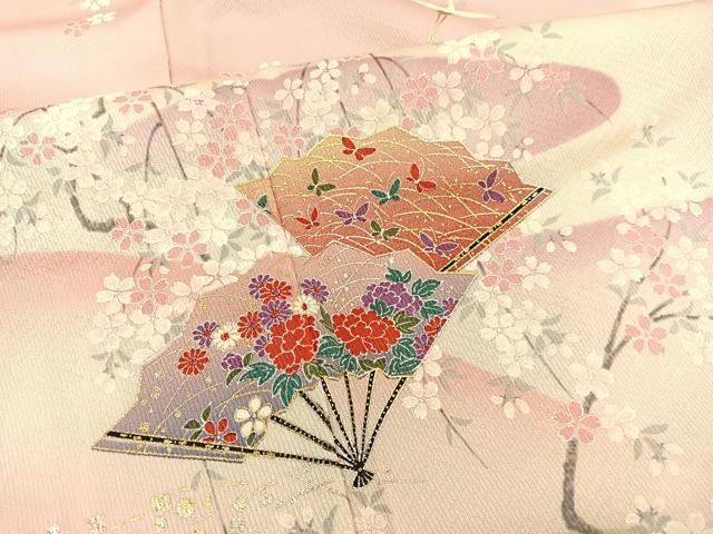 平和屋着物▼訪問着　寿光織　正倉院熨斗目図　藍色地　金糸　正絹　逸品　DAAU9574fe 平和屋着物▽訪問着 寿光織 正倉院熨斗目図 藍色地